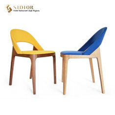 Modern Nordic Wooden Leg Dining Chair Fabric Upholstered Chairs H78cm