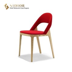 Modern Nordic Wooden Leg Dining Chair Fabric Upholstered Chairs H78cm