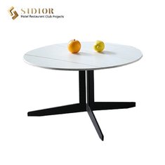 90cm Nordic Round Movable Coffee Table Marble Modern Tea Tables