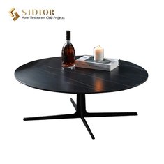 90cm Nordic Round Movable Coffee Table Marble Modern Tea Tables