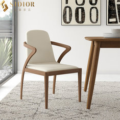ODM Fabric Upholstery Classic Cafe Dining Chair Solid Wood Frame 52cm Length