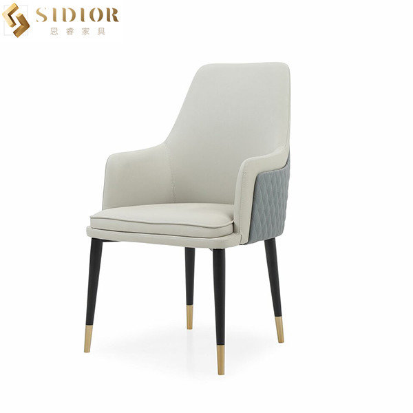 American Style 81cm High Back Faux Leather Dining Chairs With Chrome Legs